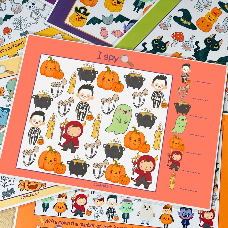 Halloween I Spy Game for Toddler Preschool Worksheets - Etsy