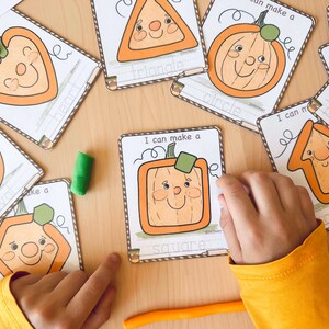 Pumpkin Shapes Play Dough Mats Toddler Halloween Activities Fall ...