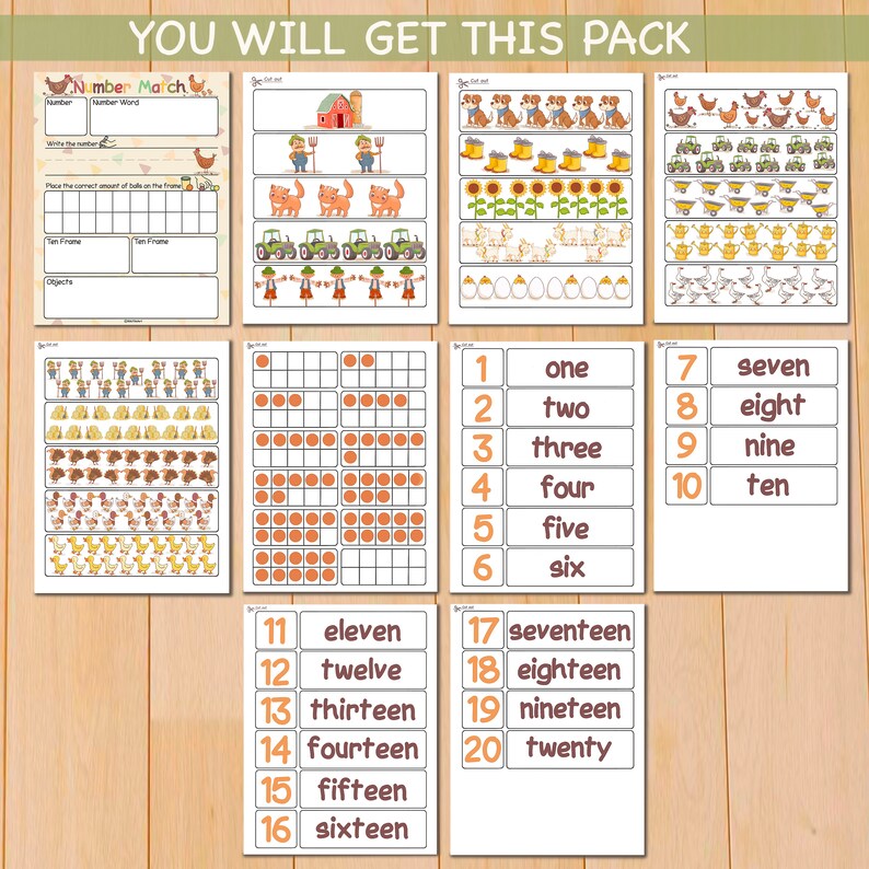 Number Matching Activity 1 to 20 Montessori Counting Practice - Etsy