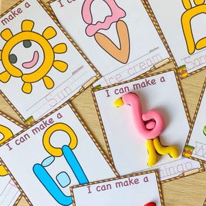 Summer Play Dough Mats Fine Motor Skills Visual Cards Play Doh Mats ...