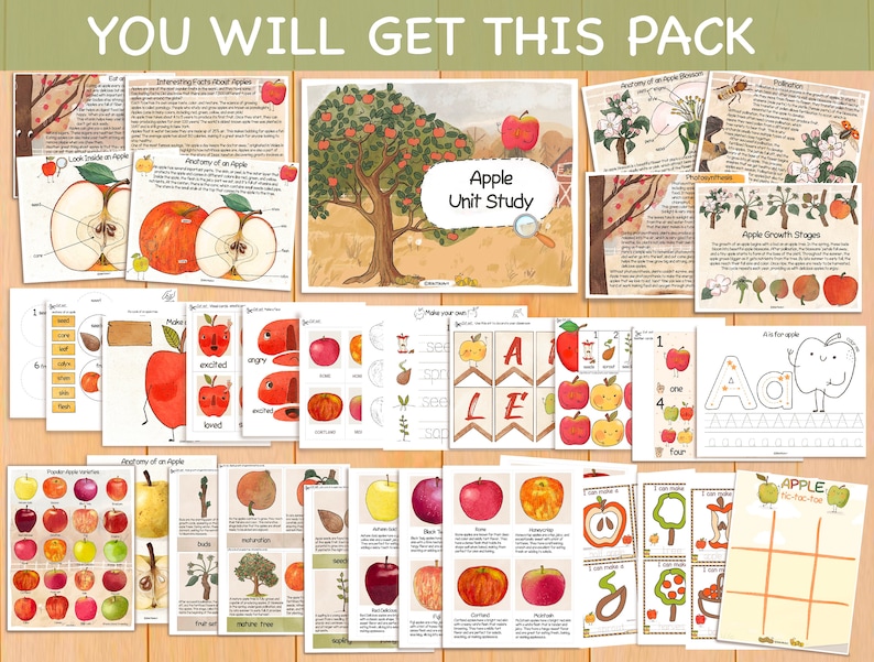 Apple Unit Study Homeschool Fall Printables Charlotte Mason Preschool ...