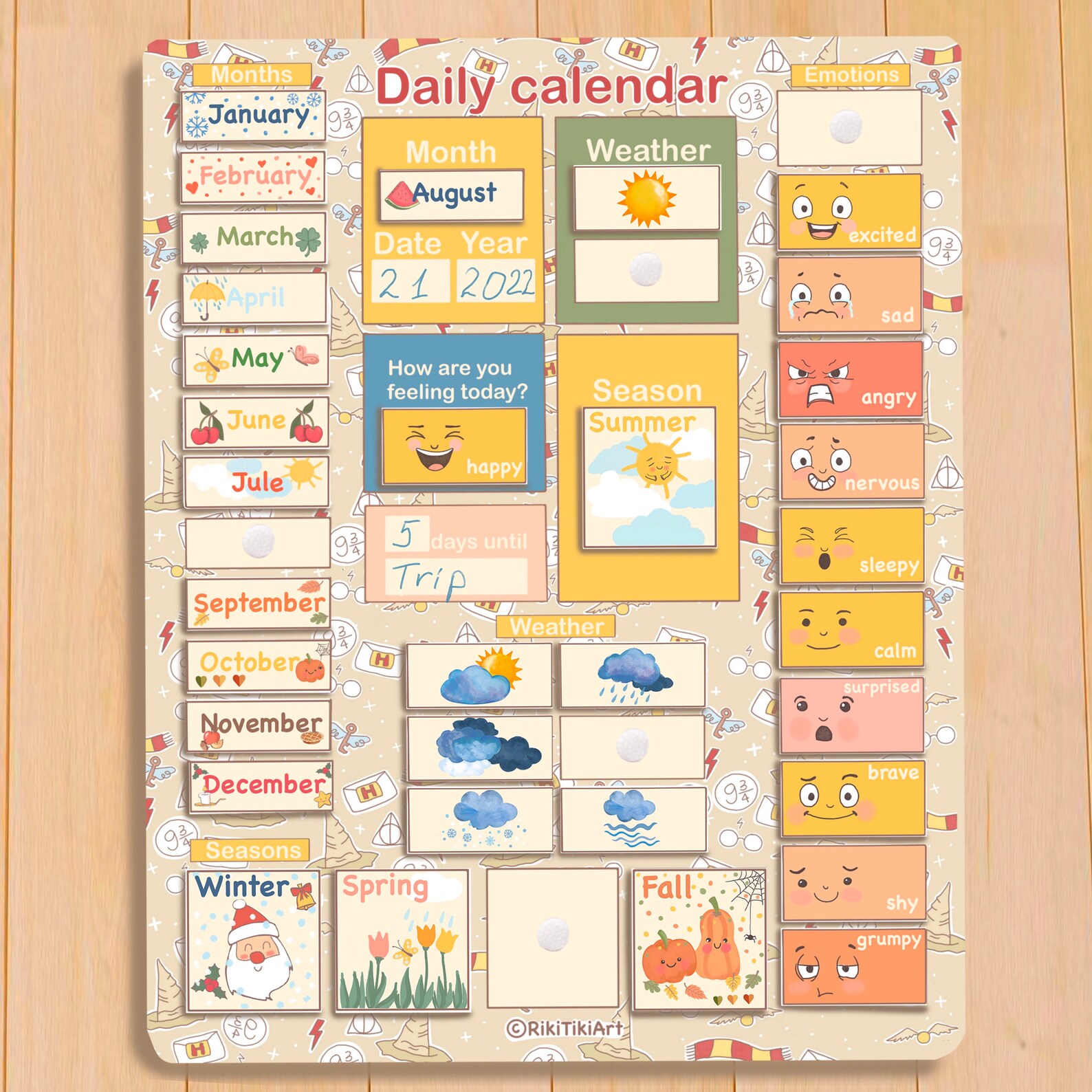 Preschool Calendar Classroom Calendar Printable Homeschool | Etsy