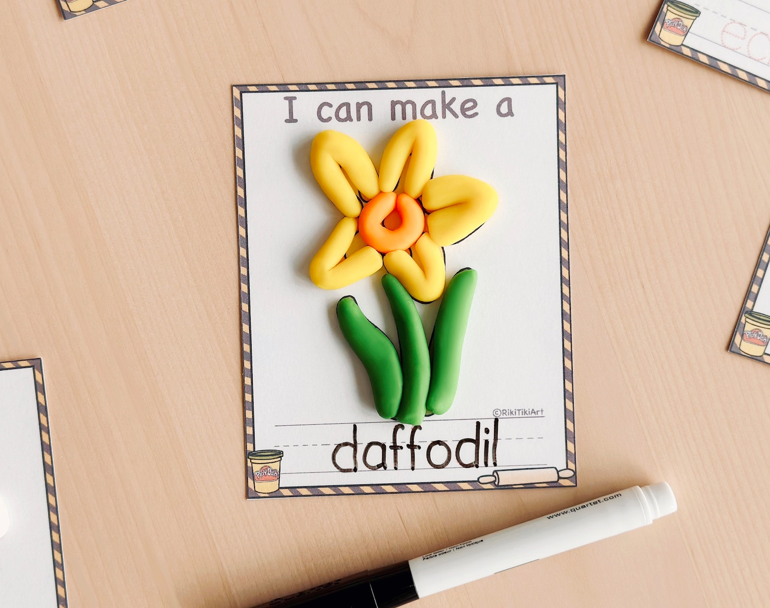 Flowers Play Dough Mats Fine Motor Skills Preschool Toddlers Activity ...