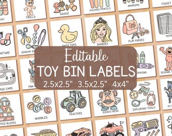 Toy Bin Labels - Editable - Etsy