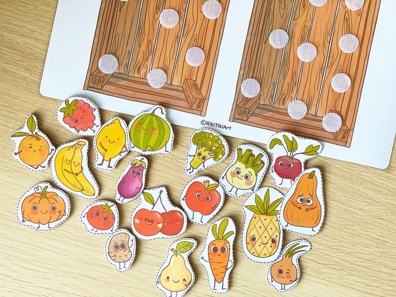 Fruits and Vegetables Sorting Activity Educational Preschool - Etsy