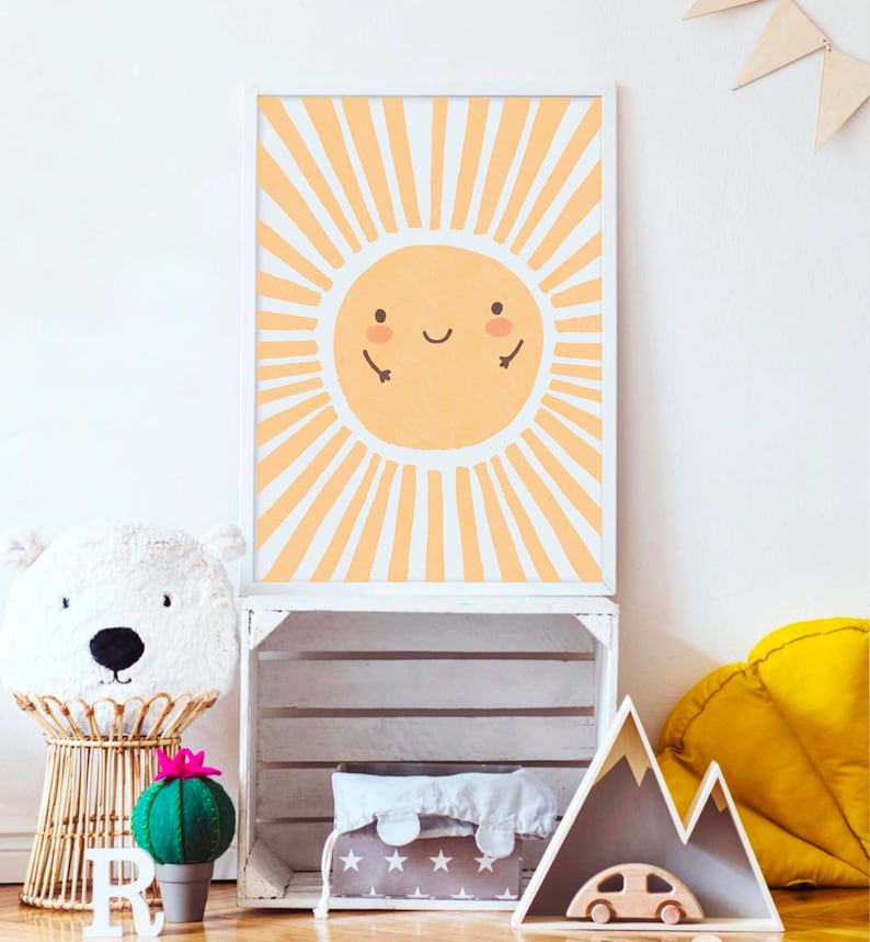 Playroom Sun Poster: Kids Bedroom Wall Art (digital Download) - Etsy