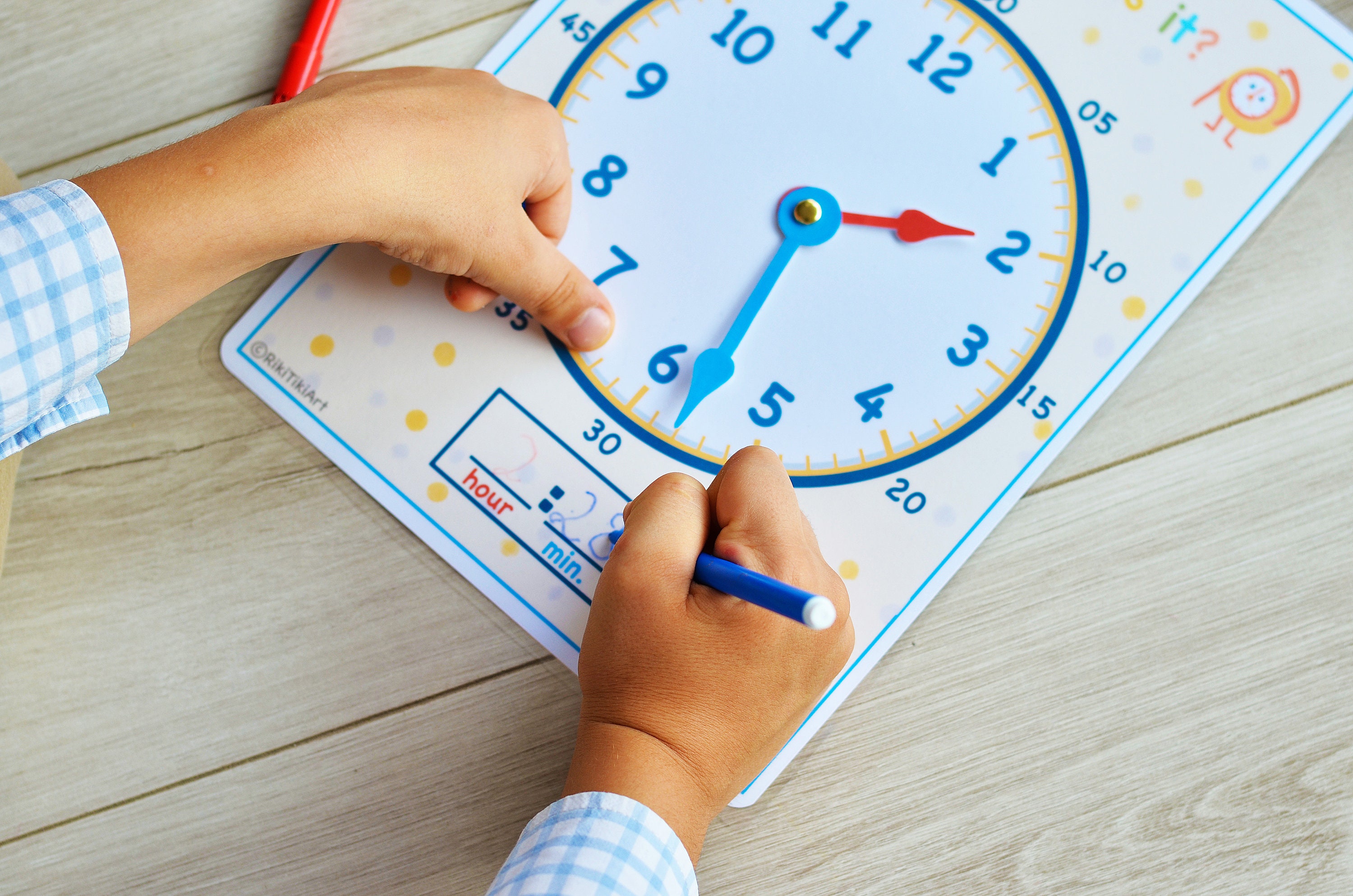 Kids Printable Clock Printable Preschool Montessori | Etsy