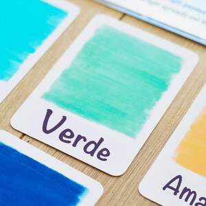 Spanish Color Flash Cards Printable Montessori Cards for Toddlers ...