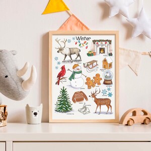 Winter Printable Wall Art Nursery Prints Watercolor Educational Posters ...