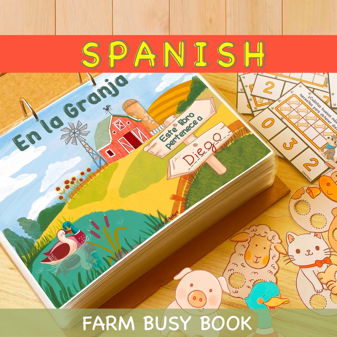 Spanish Farm Busy Book Montessori Toddler Busy Book Printable Preschool ...