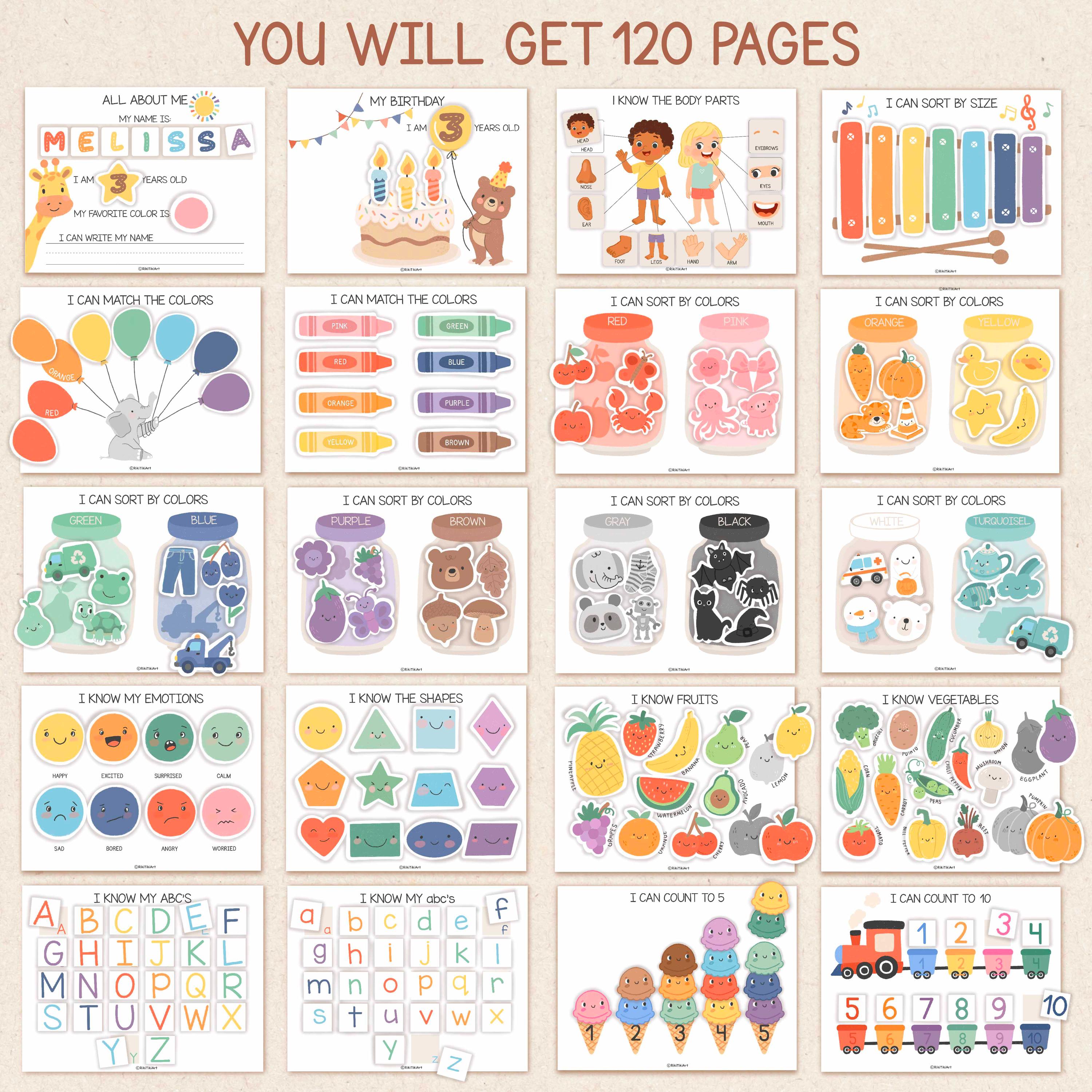 Montessori Busy Book Preschool Activity Book, Printable Toddler ...