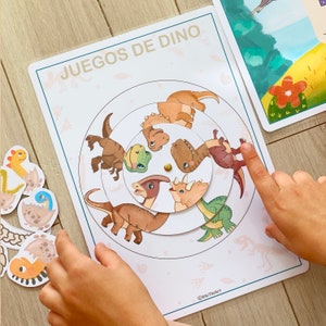 Spanish Dinosaur Busy Book Preschool Toddler Learning Binder Montessori ...