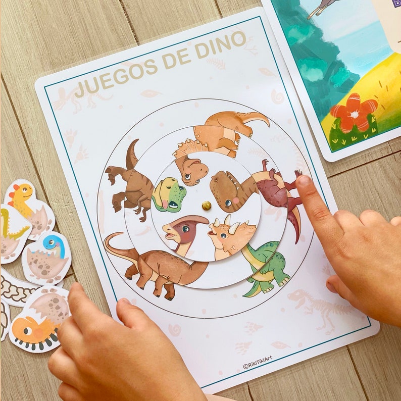 Spanish Dinosaur Busy Book Preschool Toddler Learning Binder Montessori ...