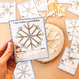 Q-tip Winter Activities Fine Motor Christmas Snowflakes Activities for ...