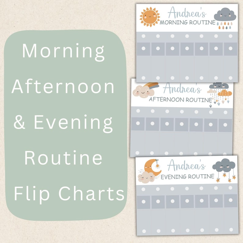 Editable Toddler Chore Chart Bundle: Morning, Afternoon, Evening ...
