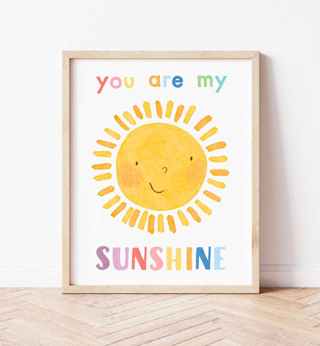 You Are My Sunshine Print, Printable Rainbow Wall Art, Sun Poster ...