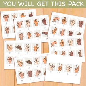 ASL Alphabet Flashcards Printable American Sign Language ABC Cards ASL ...