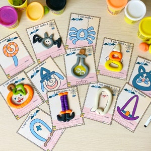 Halloween Play Dough Mats Visual Cards Printable Halloween Activities ...