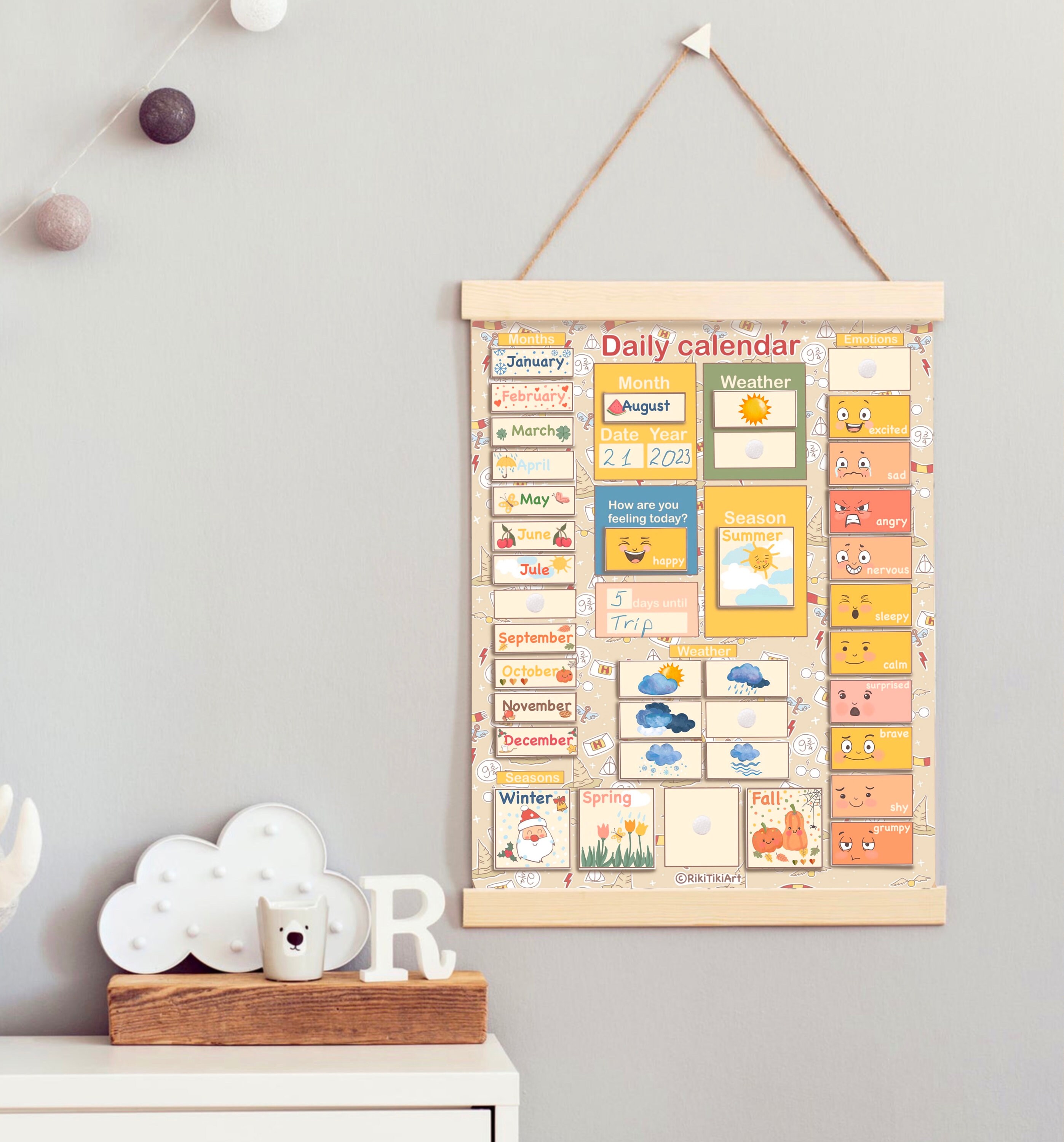 Preschool Calendar Classroom Calendar Printable Homeschool - Etsy