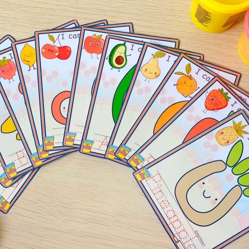 Fruits Play Doh Mats Fine Motor Skills Gift for Toddler Play Dough Mats ...