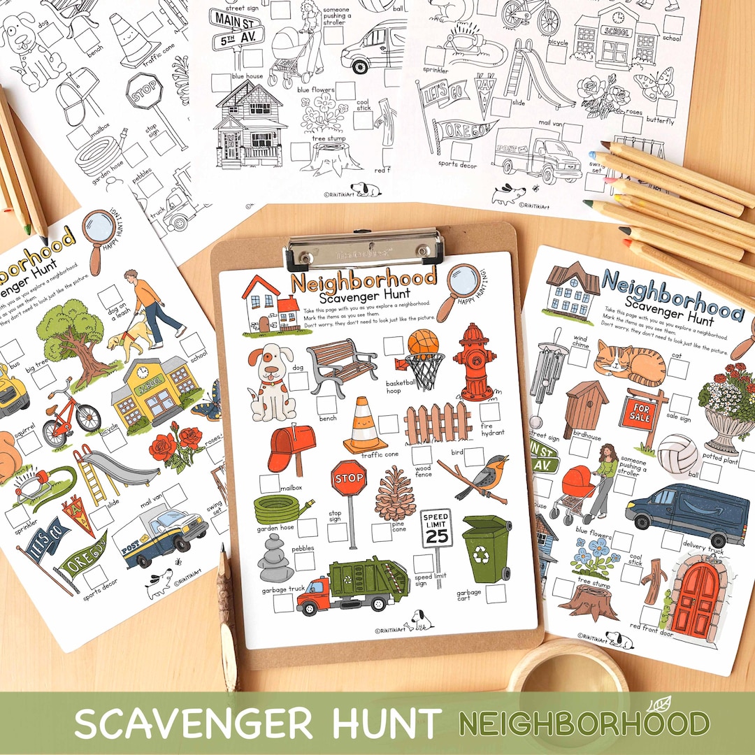 Neighborhood Scavenger Hunt Kids Outdoor Activity Birthday Activity for ...