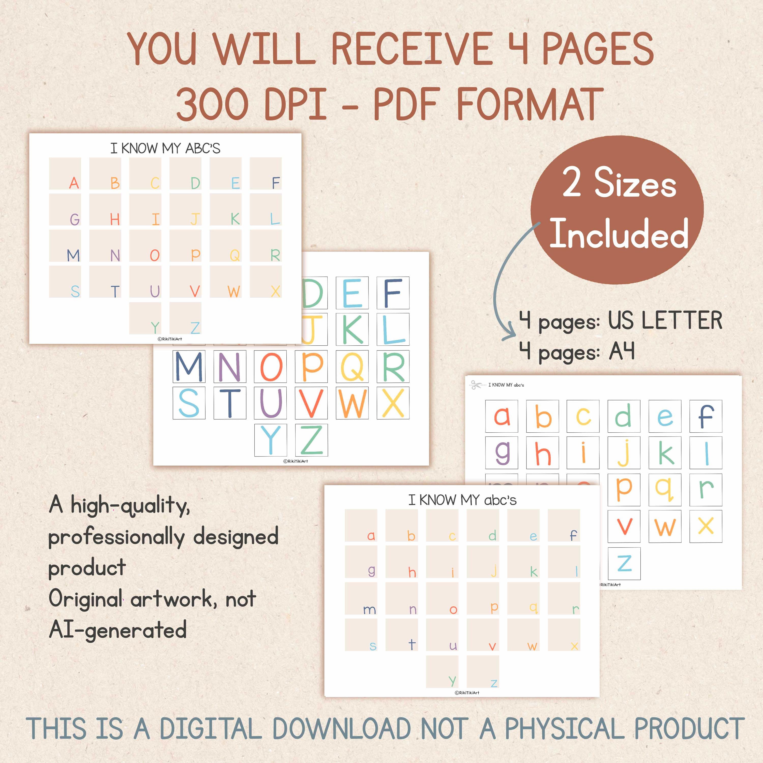 Alphabet Letter Matching Game: Printable Toddler & Preschool Worksheet ...