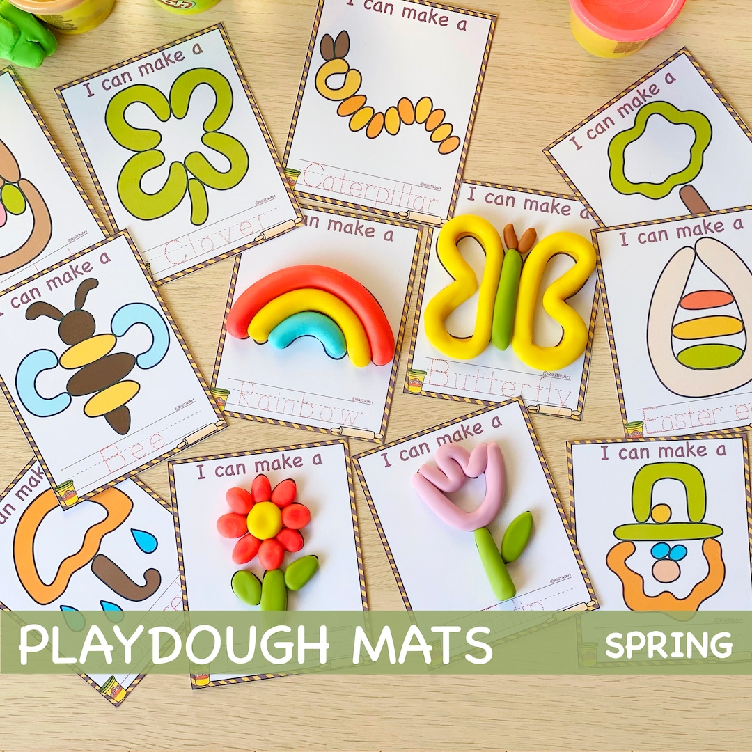 Printable Play Dough Mats Montessori Spring Printables Play Doh ...