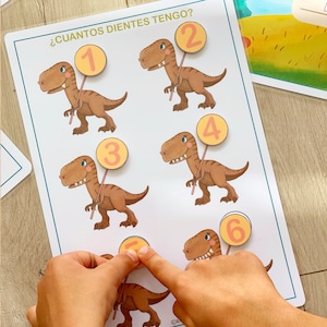 Spanish Dinosaur Busy Book Preschool Toddler Learning Binder Montessori ...
