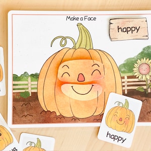 Pumpkin Emotions Activity Behavior Chart for Kids Printable Montessori ...