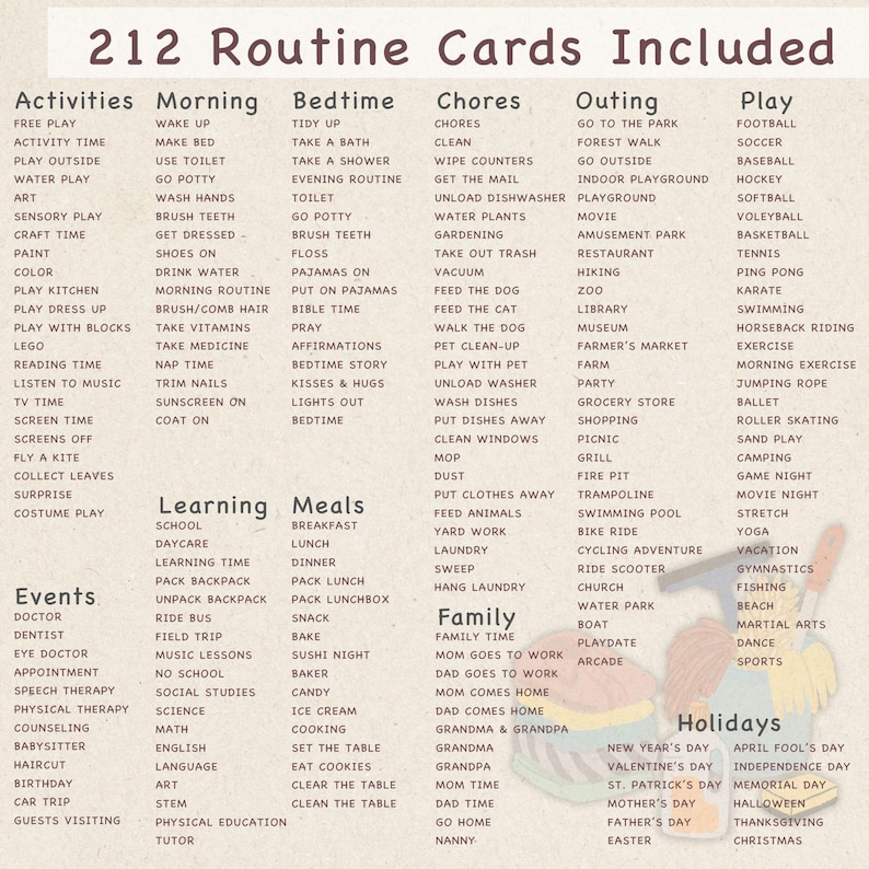 Editable Routine Cards for Kids Daily Rhythm Visual Schedule Printable ...