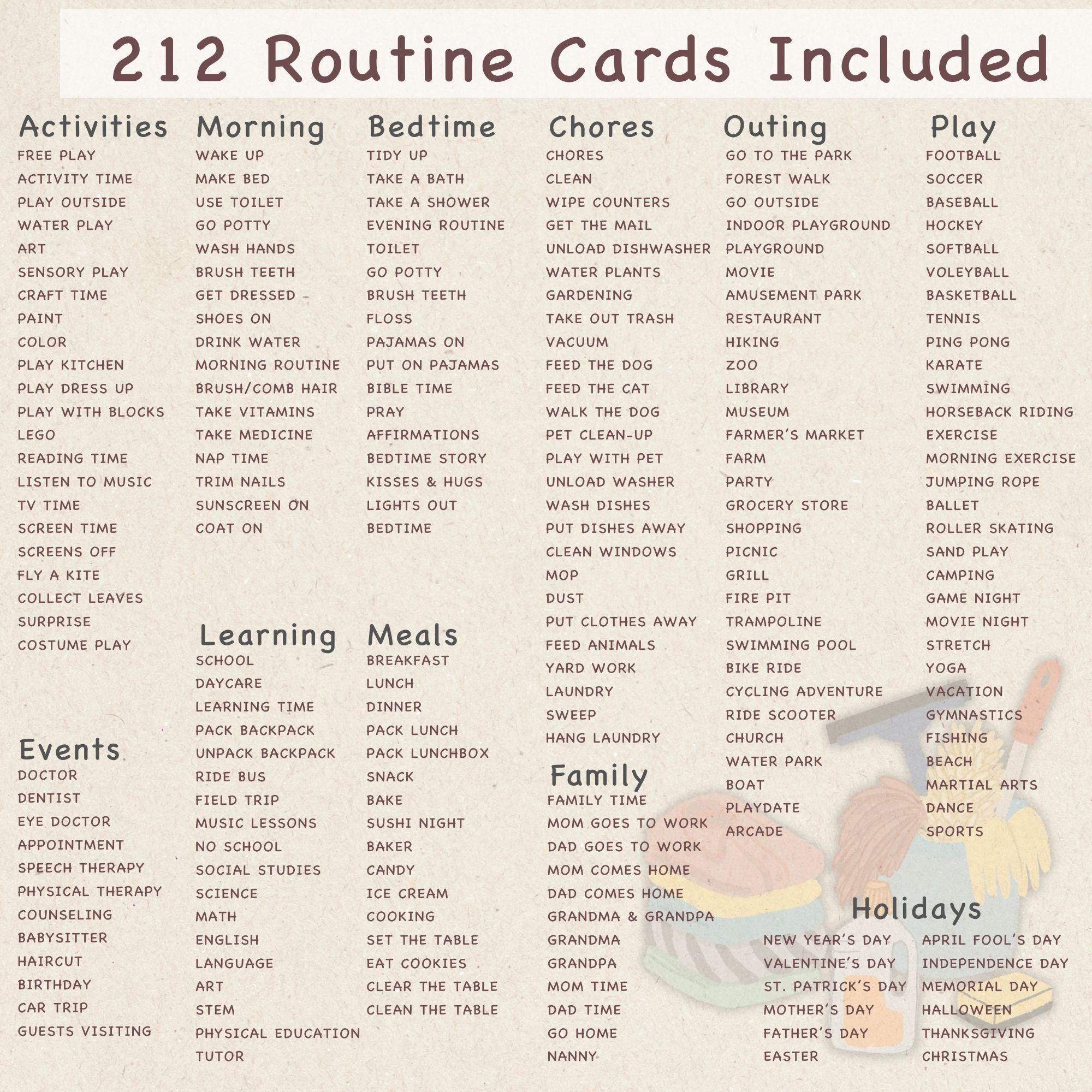 Editable Routine Cards for Kids Daily Rhythm Visual Schedule Printable ...