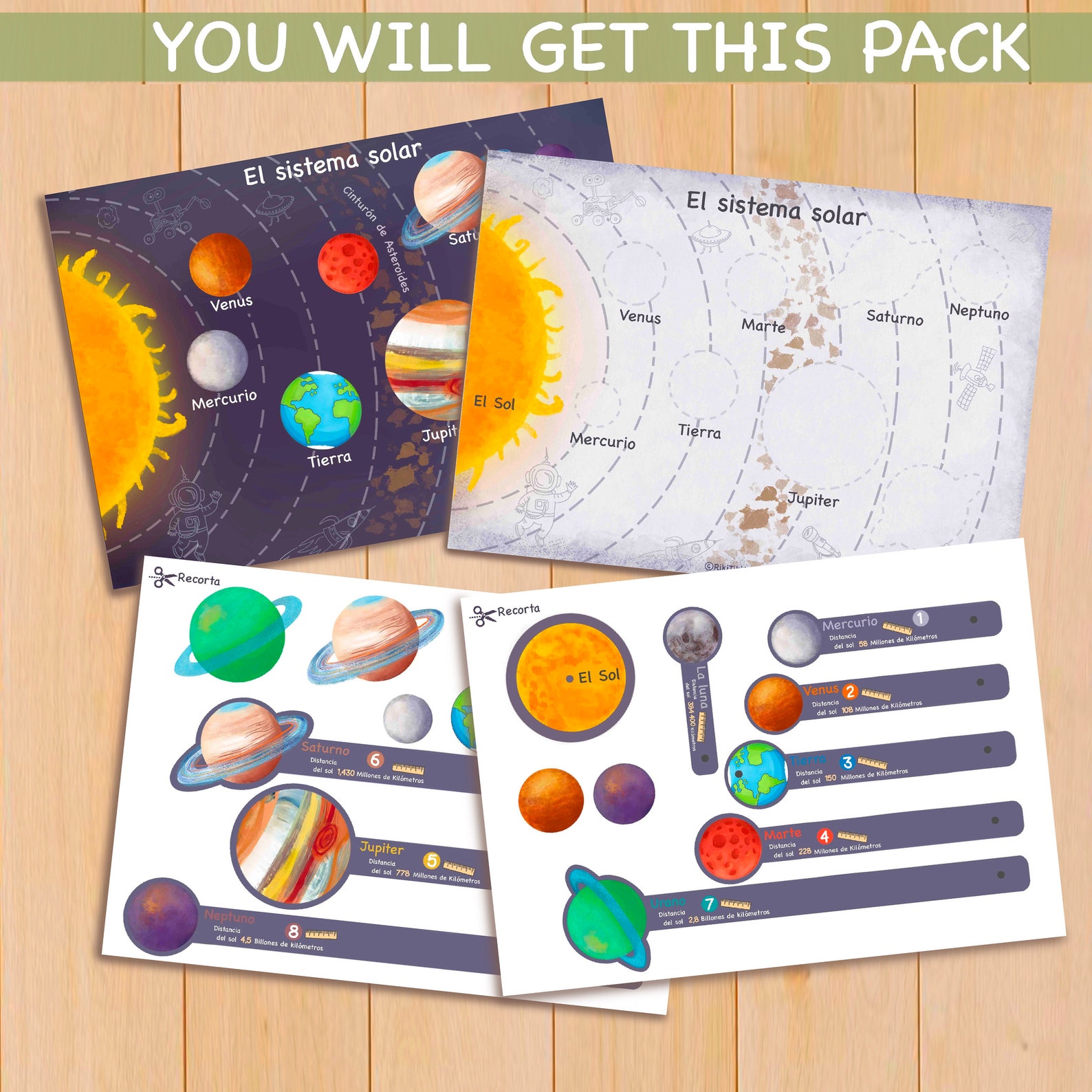Spanish Solar System Model Printable Activity for Toddlers Space ...