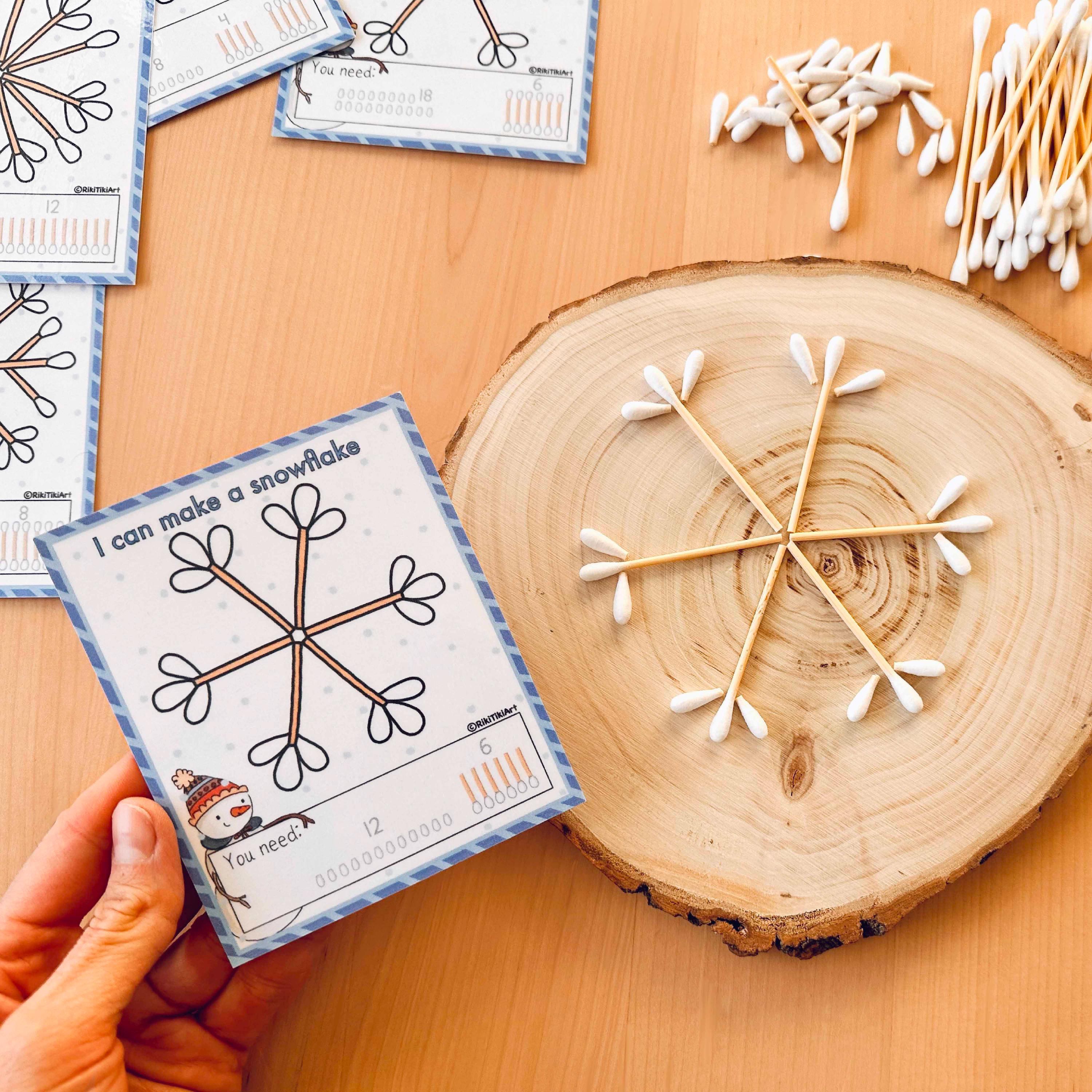 Q-tip Winter Activities Fine Motor Christmas Snowflakes Activities for ...