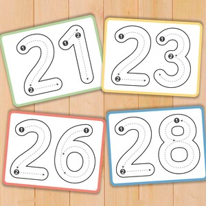 Number Tracing Cards 1-100 Printable Handwriting Practice Preschool ...