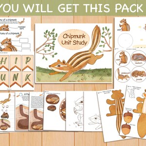 Chipmunk Unit Study Bundle Fall Homeschool Printables Charlotte Mason ...