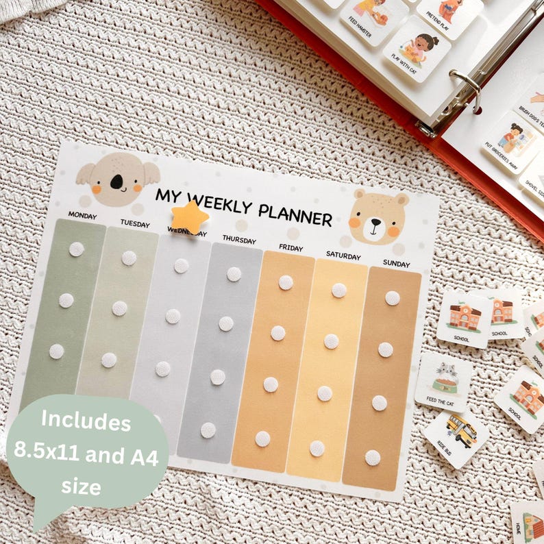 Visual Weekly Planner for Kids Editable Daily Routine Chart Visual ...