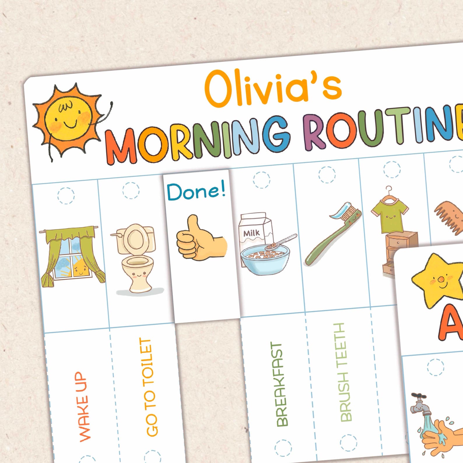 Kids Daily Routine Flip Chart, Morning Afternoon Evening Routine Cart ...