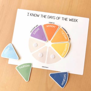 Days of the Week Wheel Printable Homeschool Toddler Activities ...