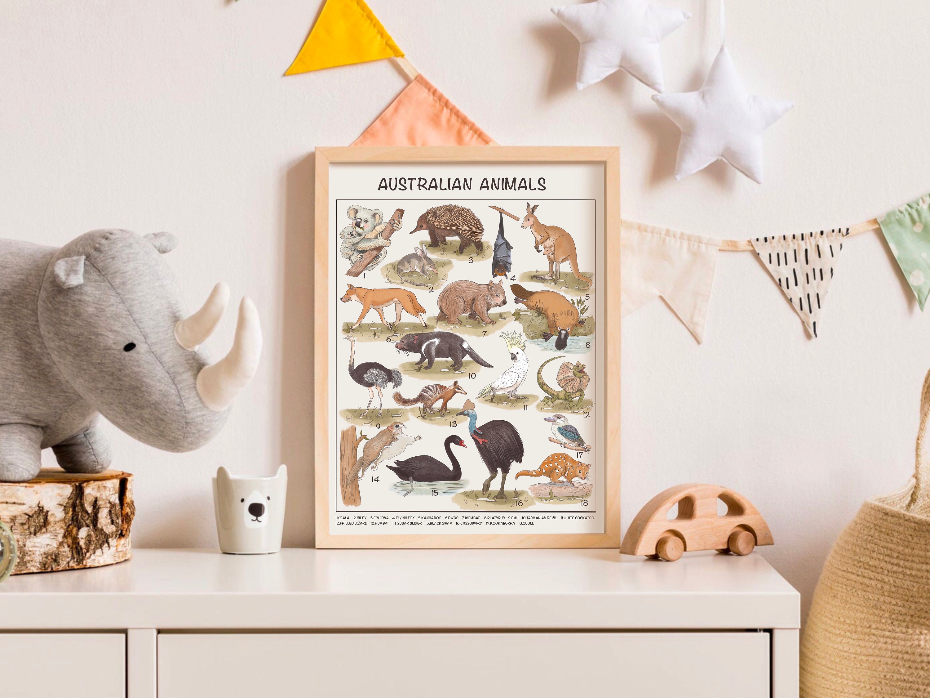 Australian Animals Educational Poster Homeschool Montessori | Etsy