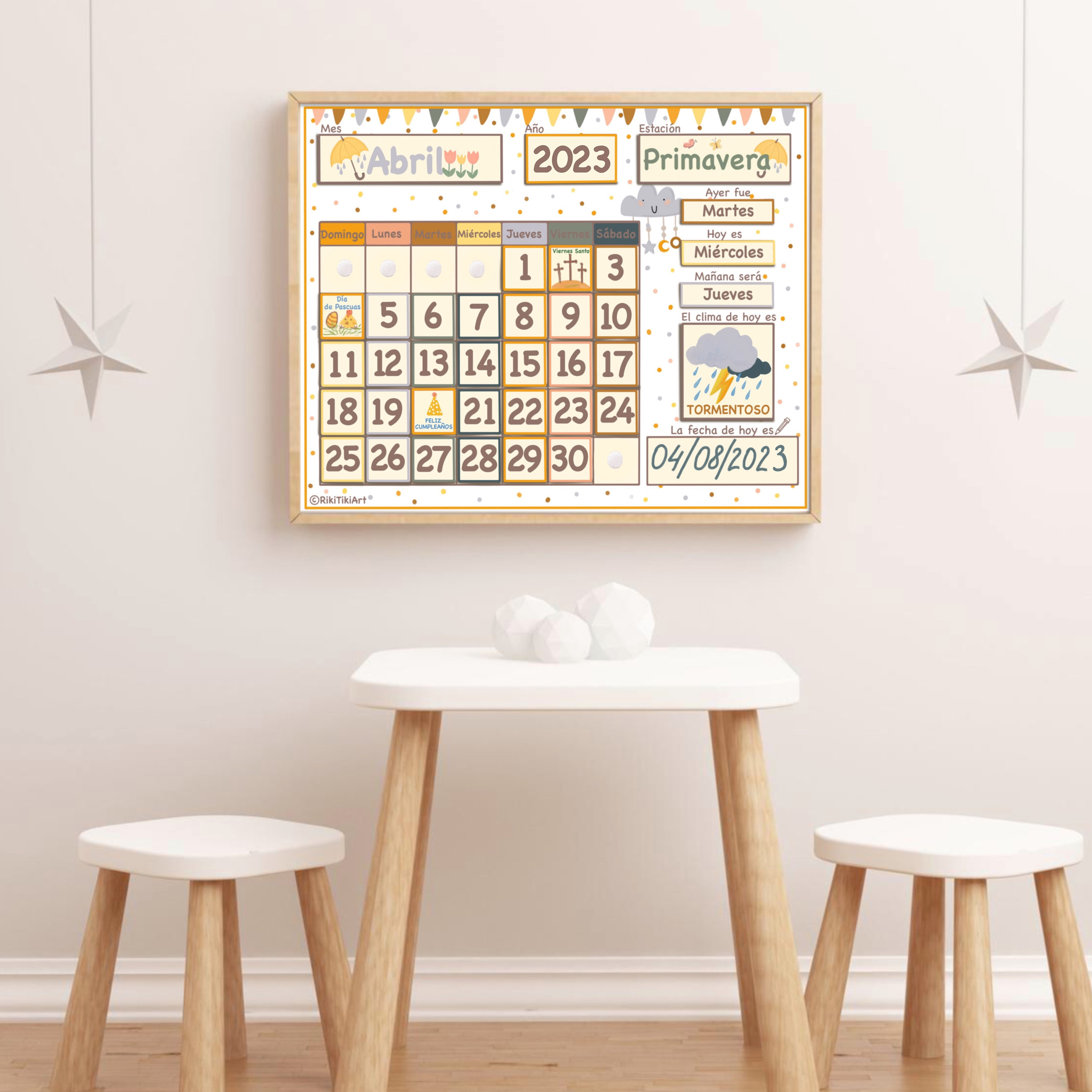 Spanish Calendar for Kids Printable Perpetual Calendar for - Etsy Australia