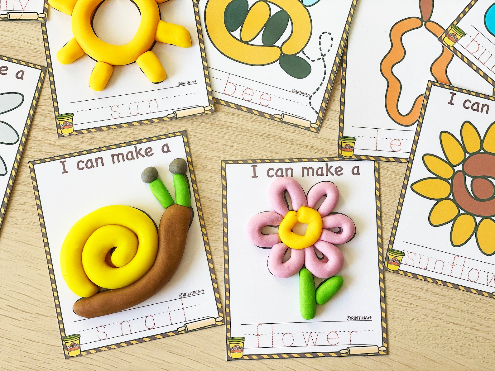 Nature Play Doh Mats Visual Cards Fine Motor Skills Activity - Etsy