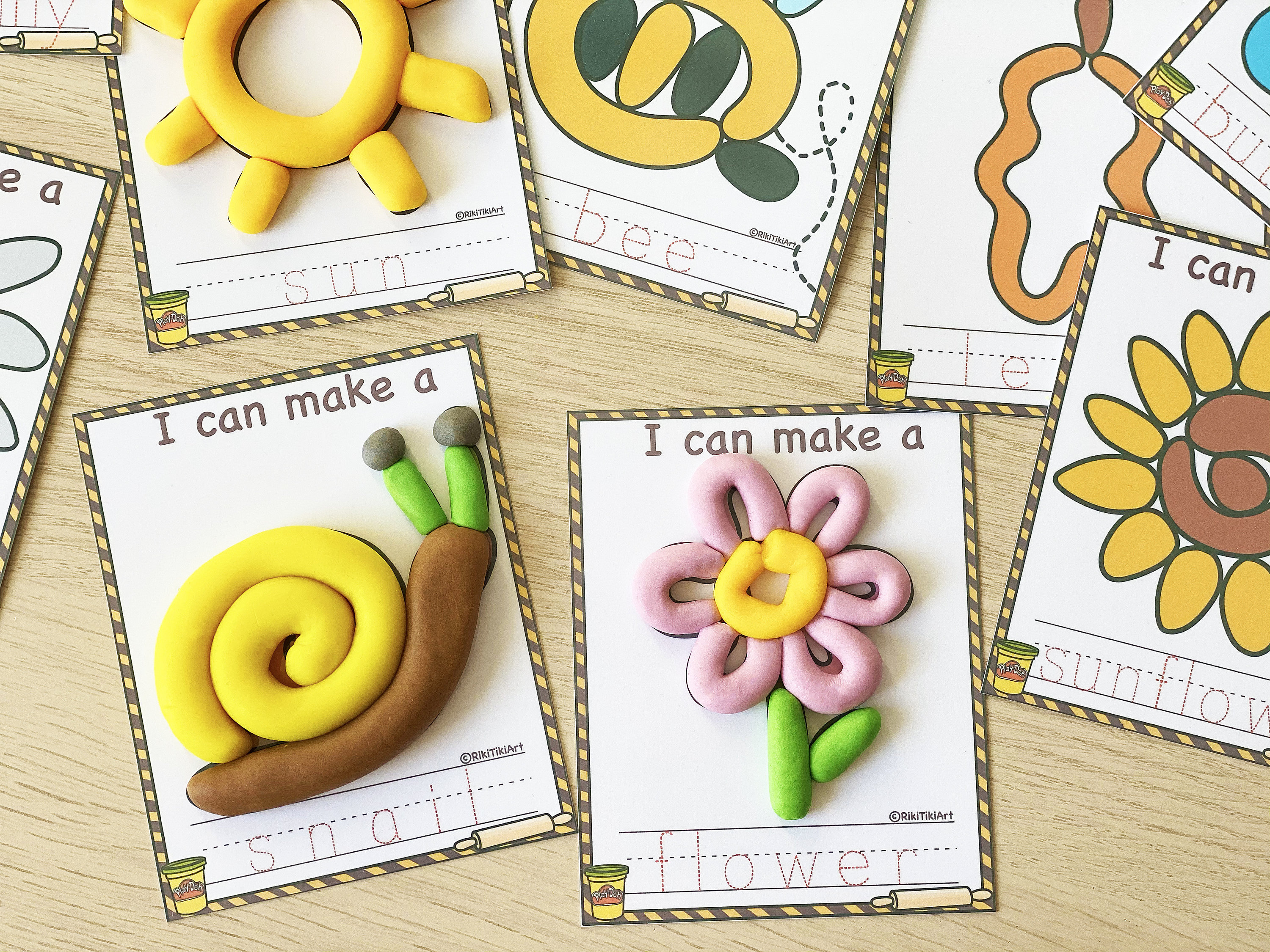 Nature Play Doh Mats Visual Cards Fine Motor Skills Activity - Etsy UK