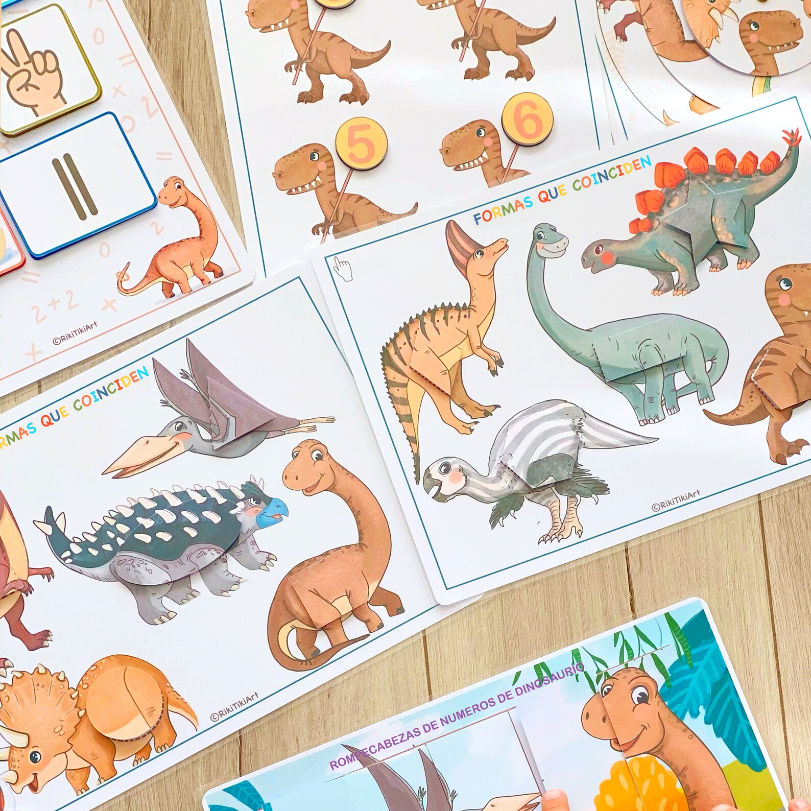 Spanish Dinosaur Busy Book Preschool Toddler Learning Binder Montessori ...