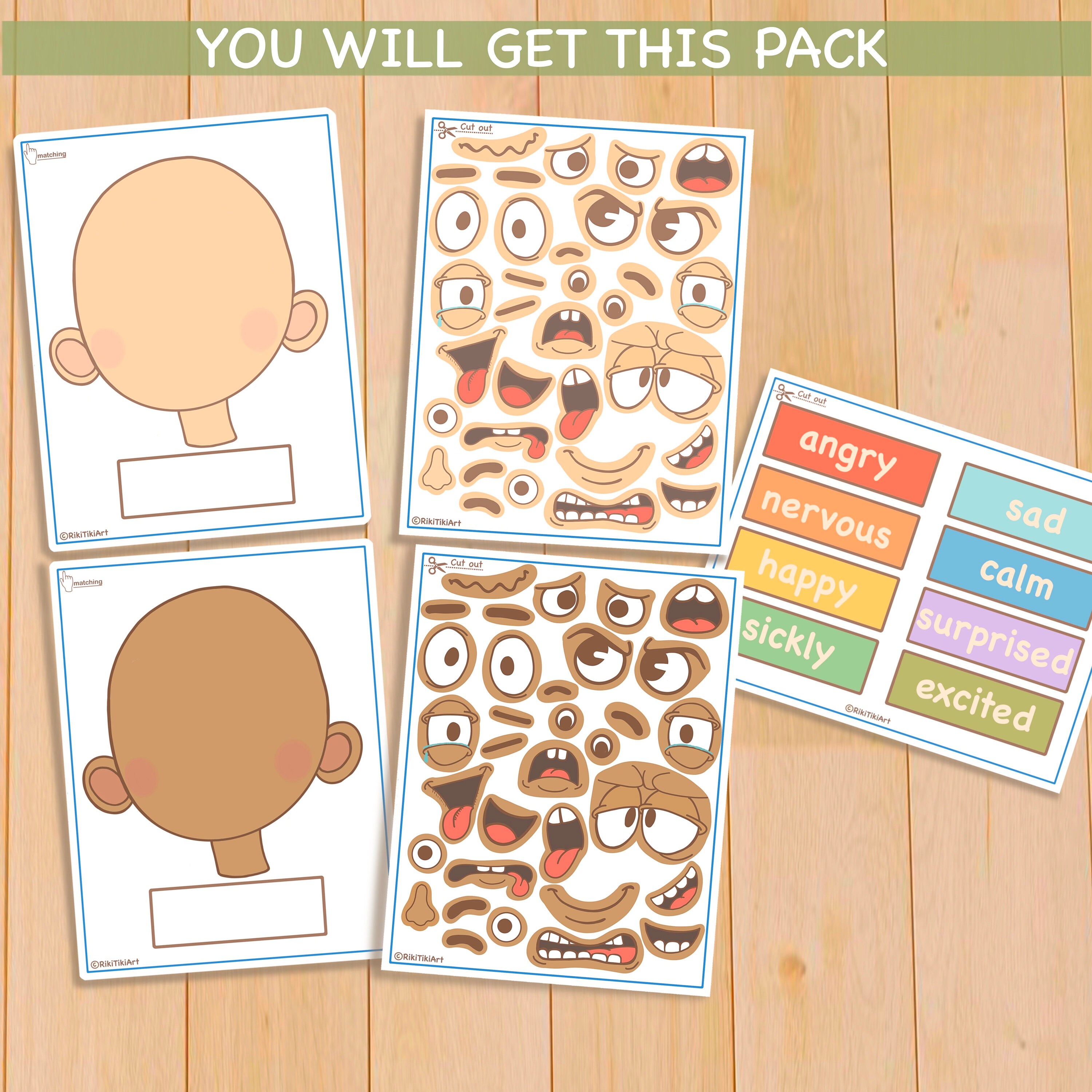 Emotions Toddler Activities Printable Montessori Materials - Etsy Canada