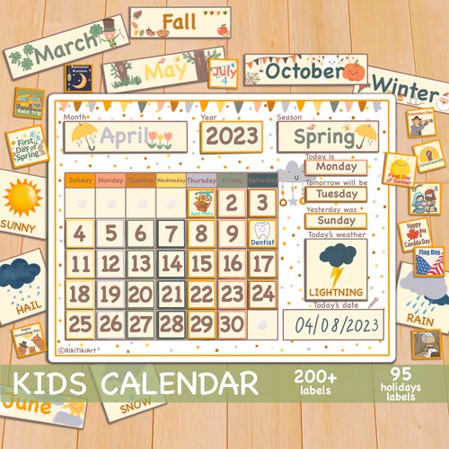 Classroom Calendar Preschool Curriculum Homeschool Montessori - Etsy