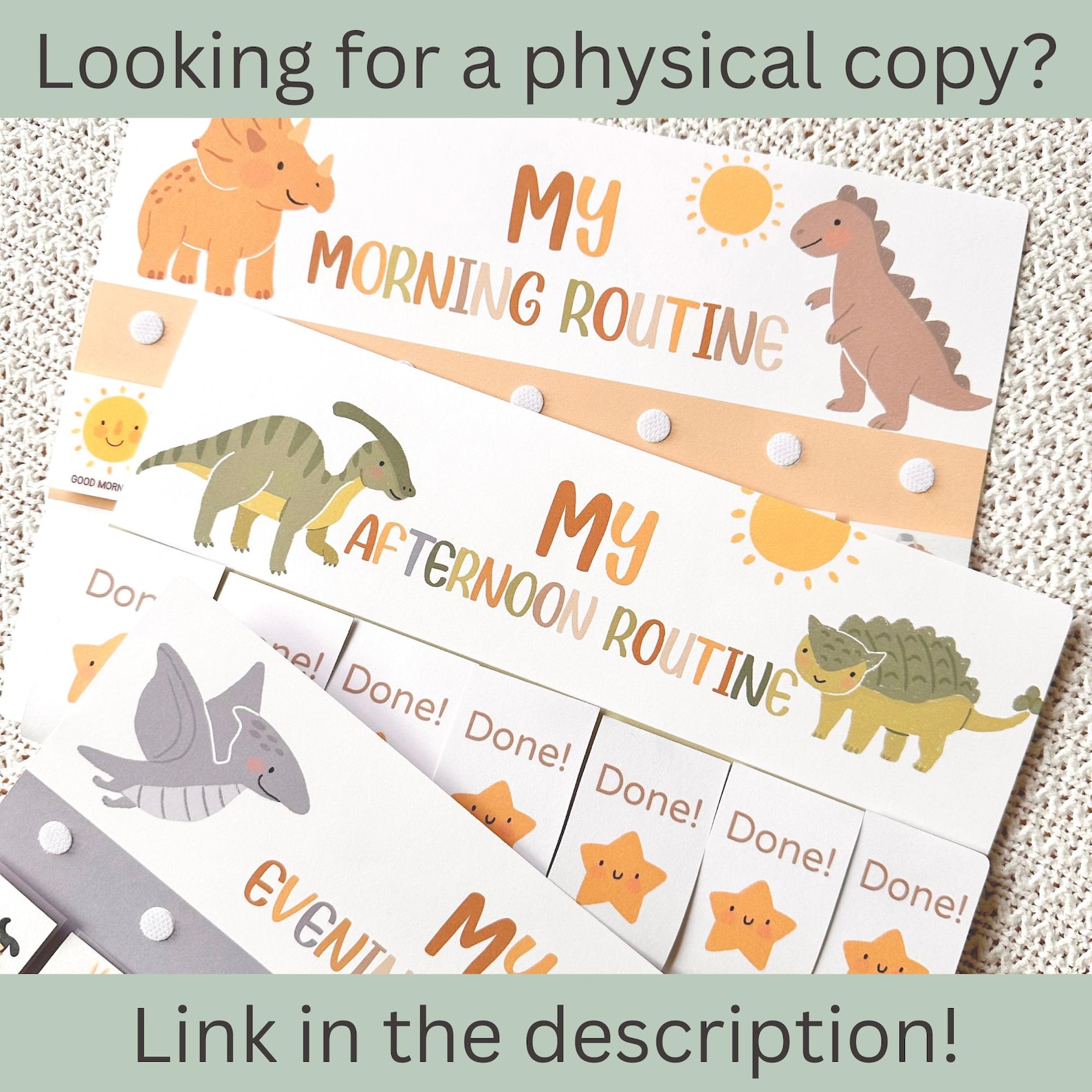 Dinosaur Routine Chart - Toddler Flip Chart 210 Routine Labels ...