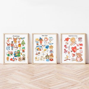 20 Holidays and Seasons Posters Bundle Homeschool Educational Classroom ...
