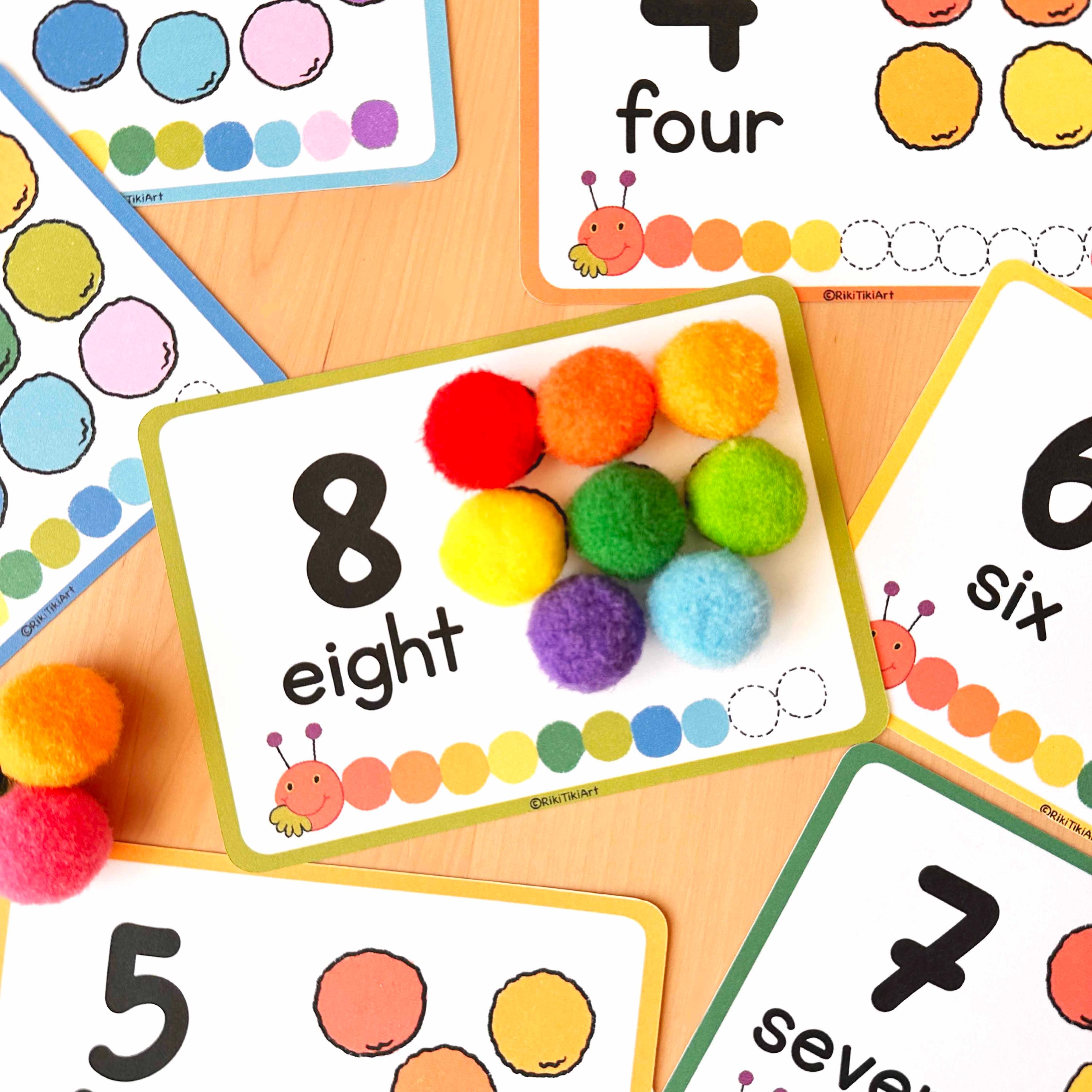 Pom Pom Counting Activity Numbers Match Practice 1 to 10 Montessori ...