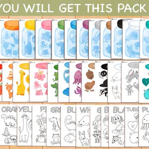 Color Matching Activities Vs Coloring Pages, Color Sorting Jars ...