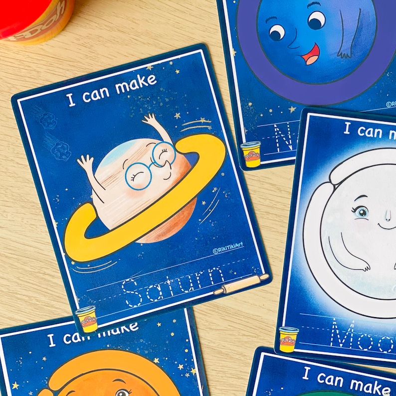 Solar System Play Dough Mats Astronomy Play Doh Activity Mats - Etsy